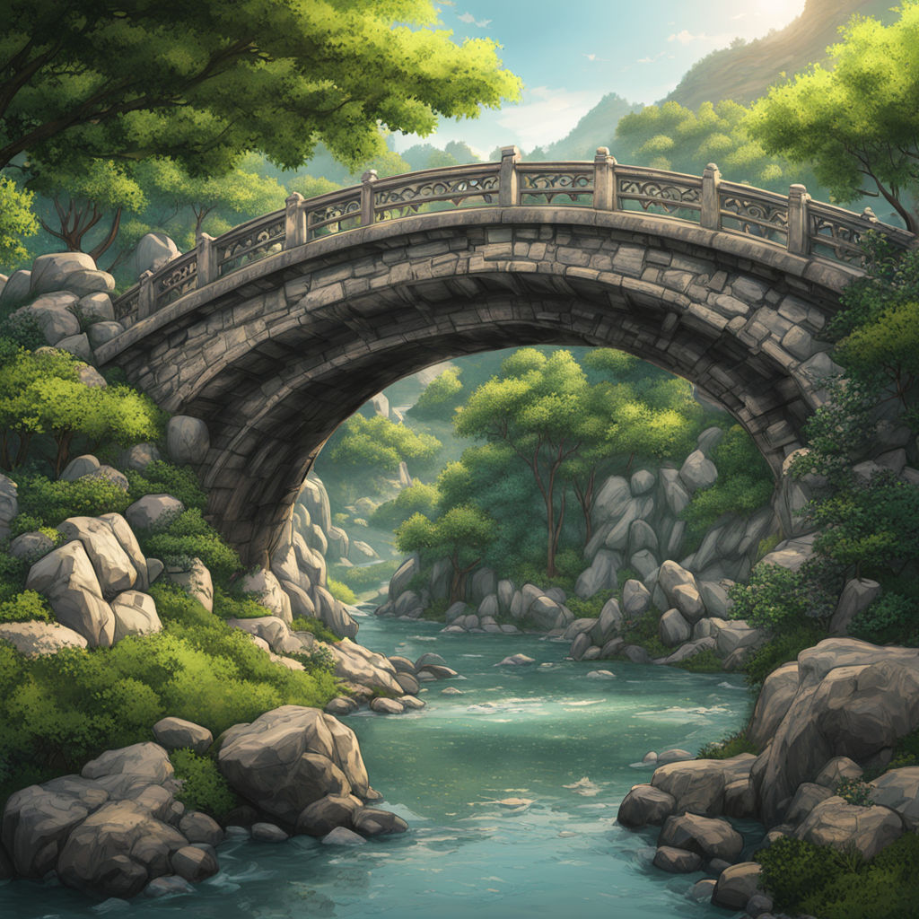 An ancient stone arch bridge in ancient China by 华人潮剧 - Playground