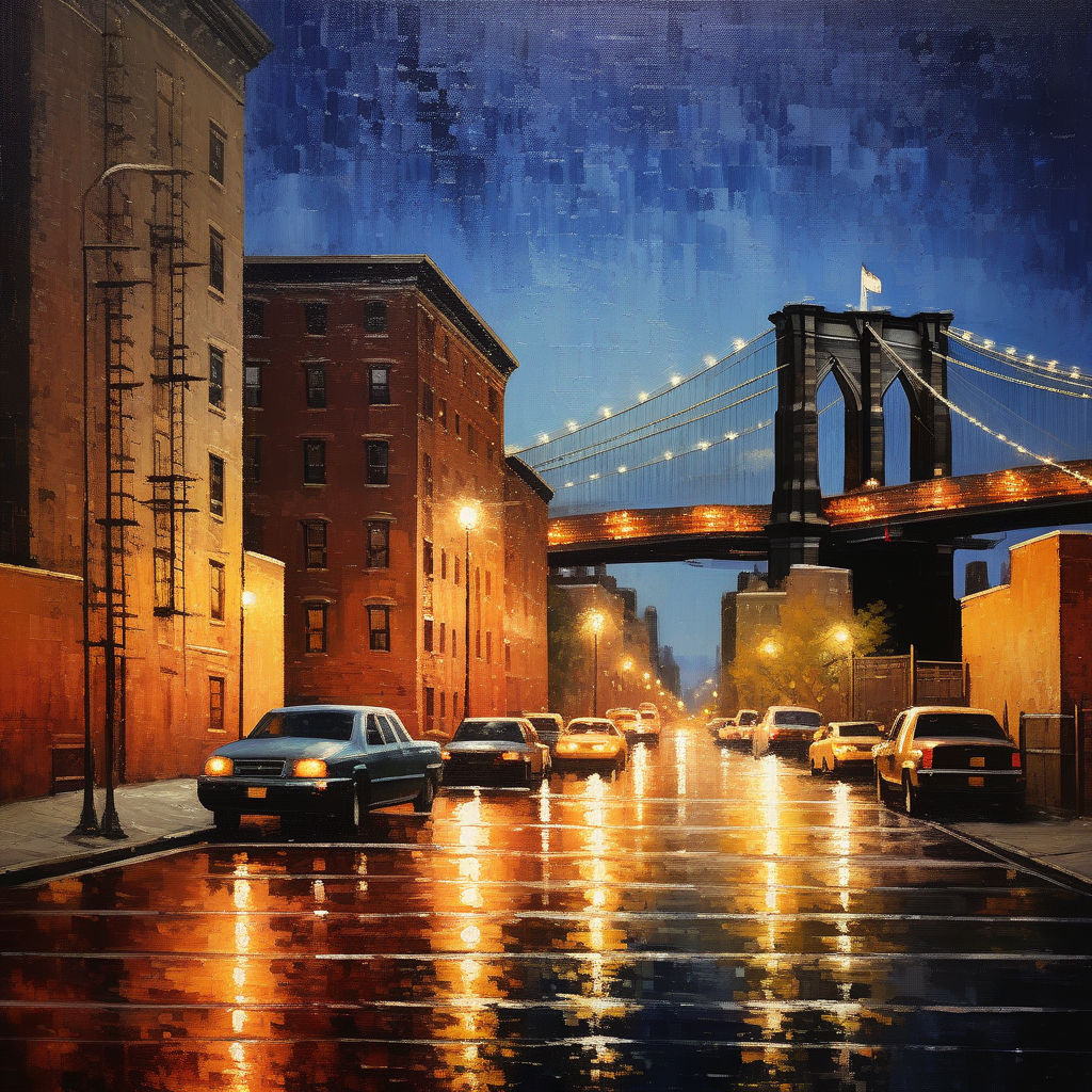 NY city brooklyn texture in oil paint with deep layers at ni... by raul tatakae - Playground