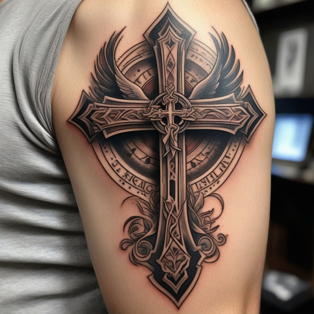 "Craft a distinctive tattoo design for the upper arm that en... by ...