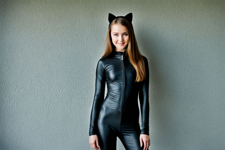 A teenager girl wearing a catsuit by Josh Three - Playground