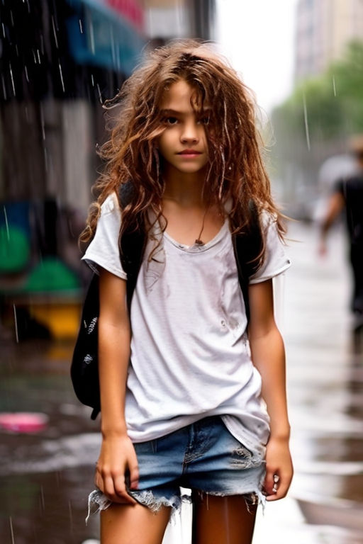 13-year-old cute beautiful impish homeless girl by Nate - Playground