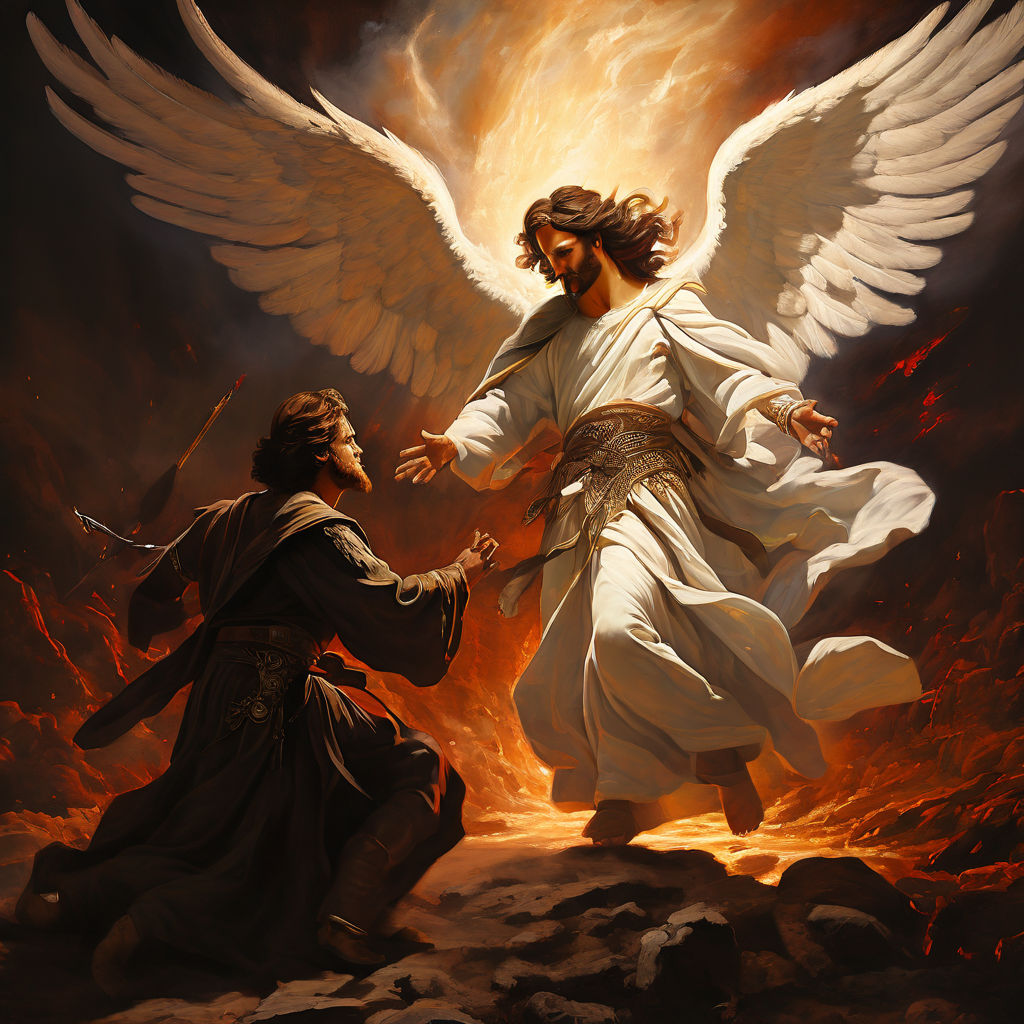 Jacob's fight with the Angel of the Lord at Peniel by Andre Moreira ...