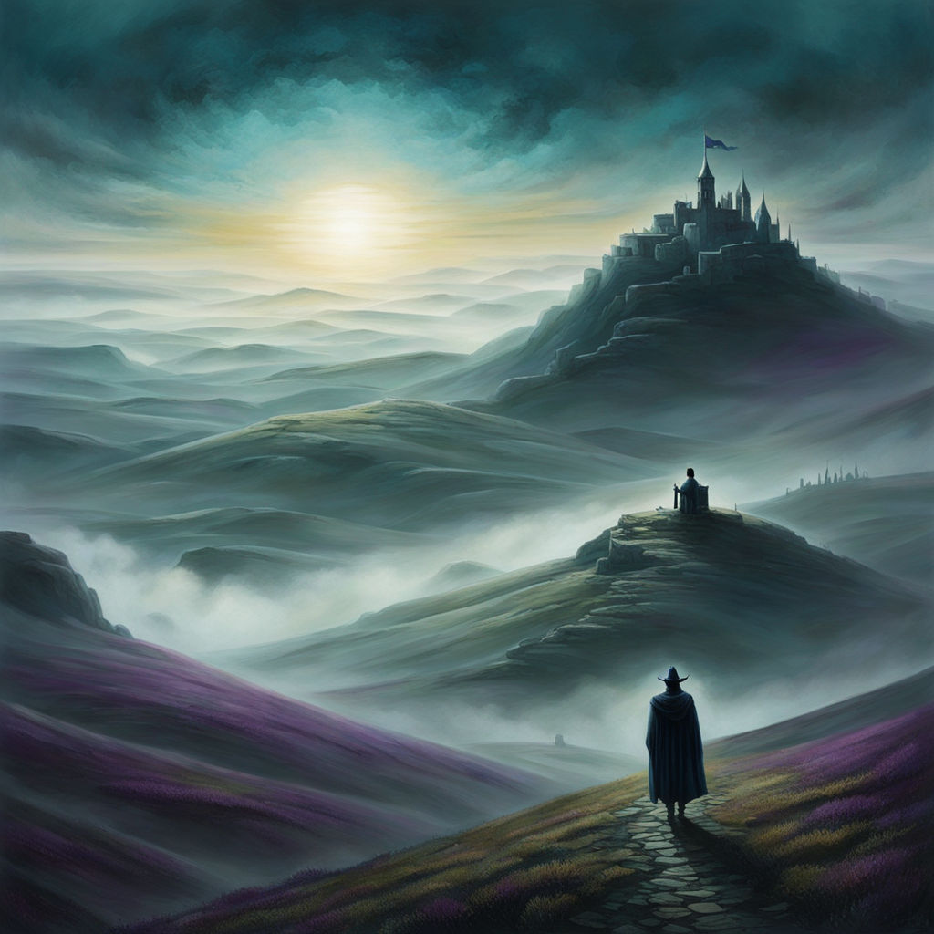 Dark landscape painting by Bruno Lemelin - Playground