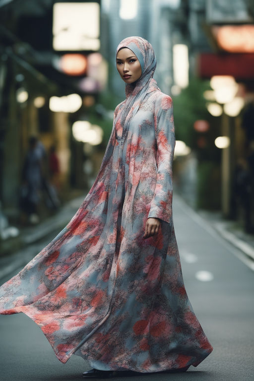 An enchanting image featuring an Indonesian Muslim model wea... by Asep Tatang - Playground
