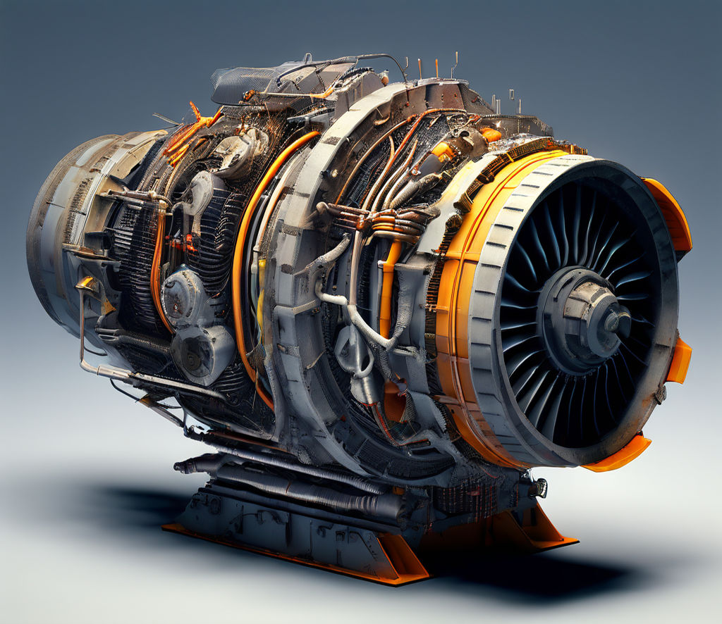 JET ENGINE EXPLODED VIEW dawing on a graph paper engineering... by ...