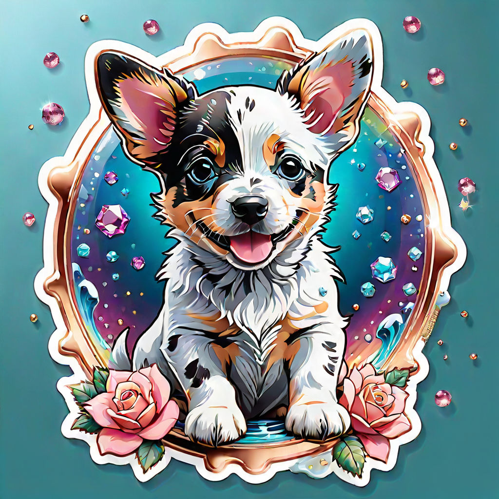 An iconic 2D flat graphic vector sticker with a white outlin... by ...