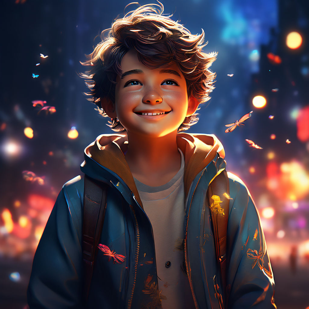 A character with smile and a unique Please generate a boy pi... by ...