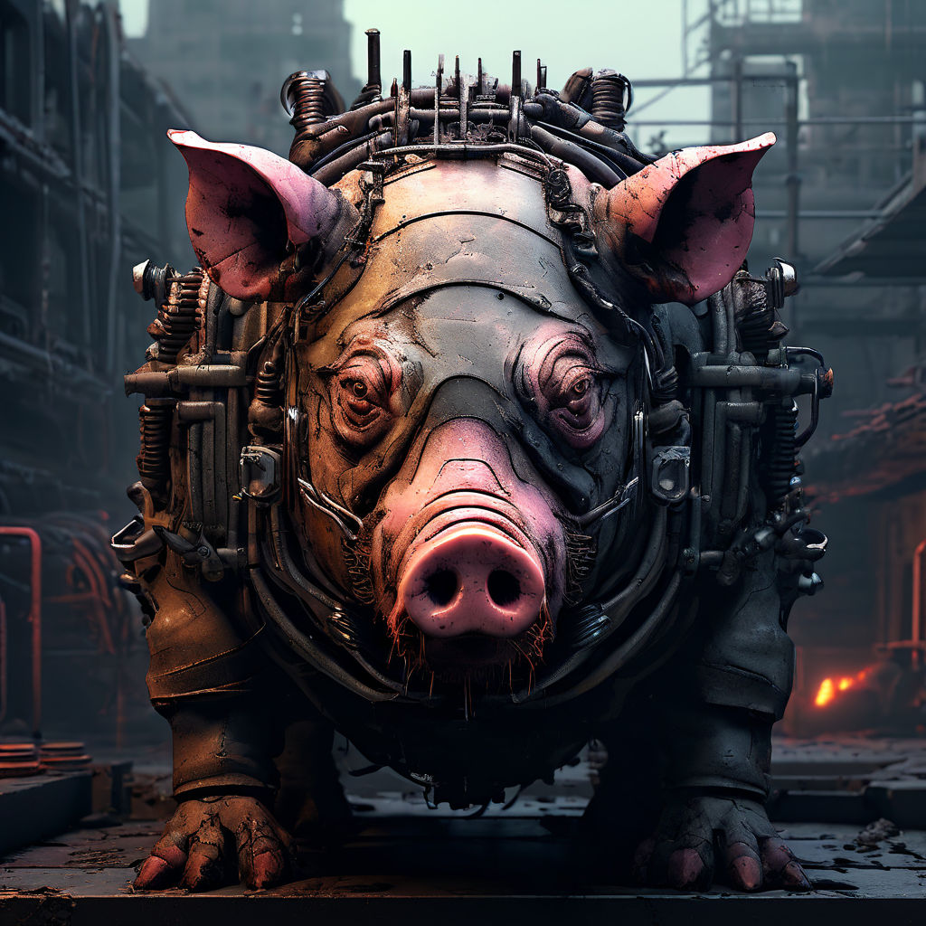 Mechanized pig head by G. Oftfalsch - Playground