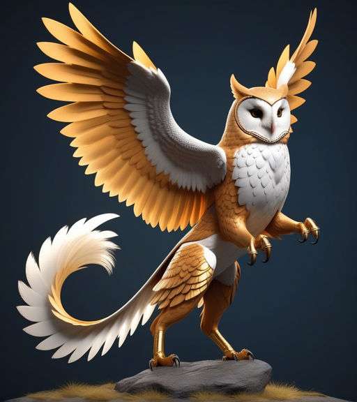 A anthromorphic furry fursona barn owl griffin dragon feline... by ...