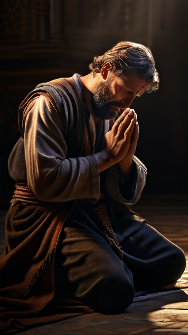 Joseph the servant of God is on his knees praying by Digital ...