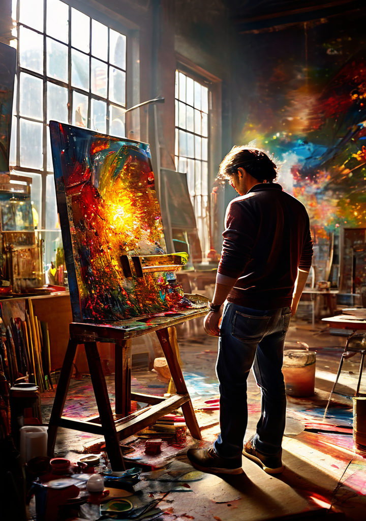 Visual artist engrossed in their creation by 거니와메리 - Playground