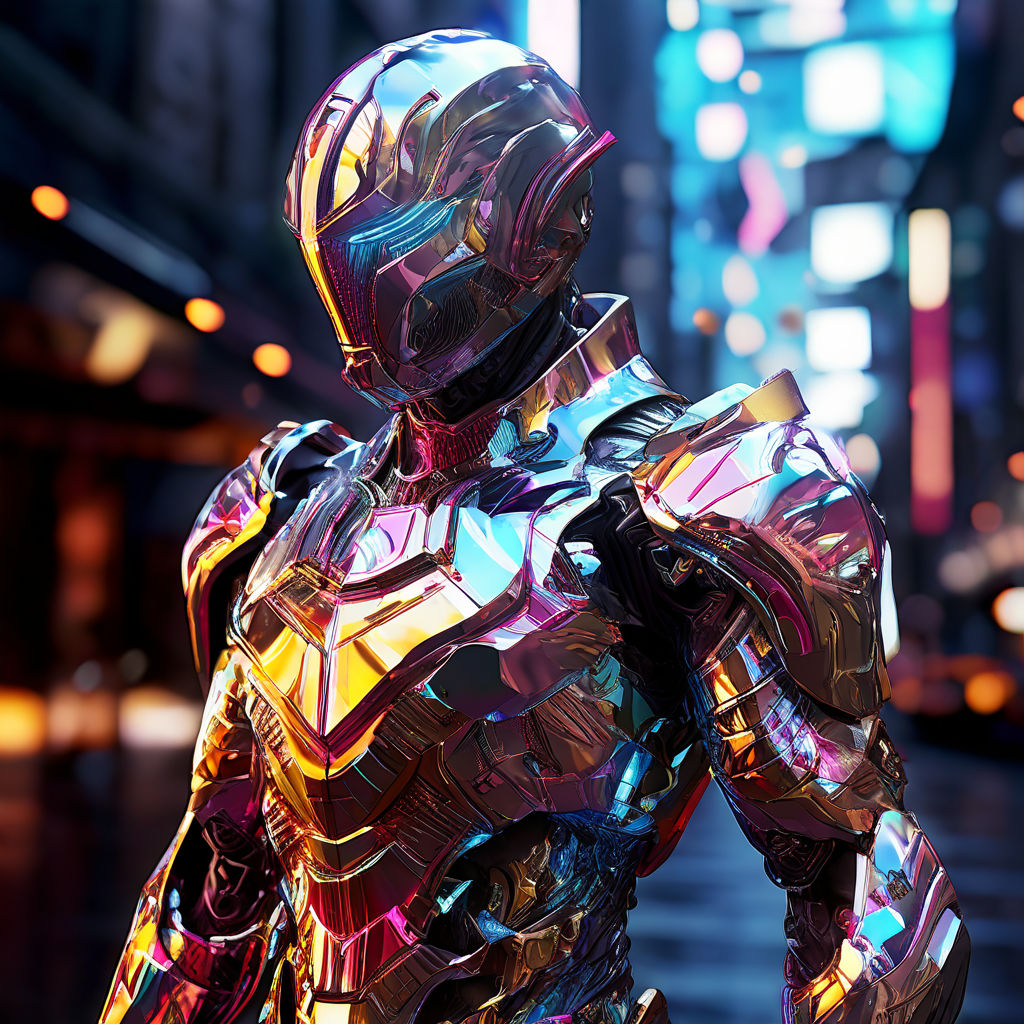 A shimmering holographic figure by Erdem Aras - Playground