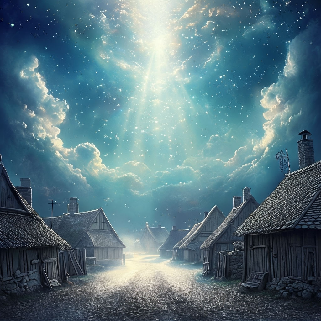 A rustic village scene by Ray Baughman - Playground