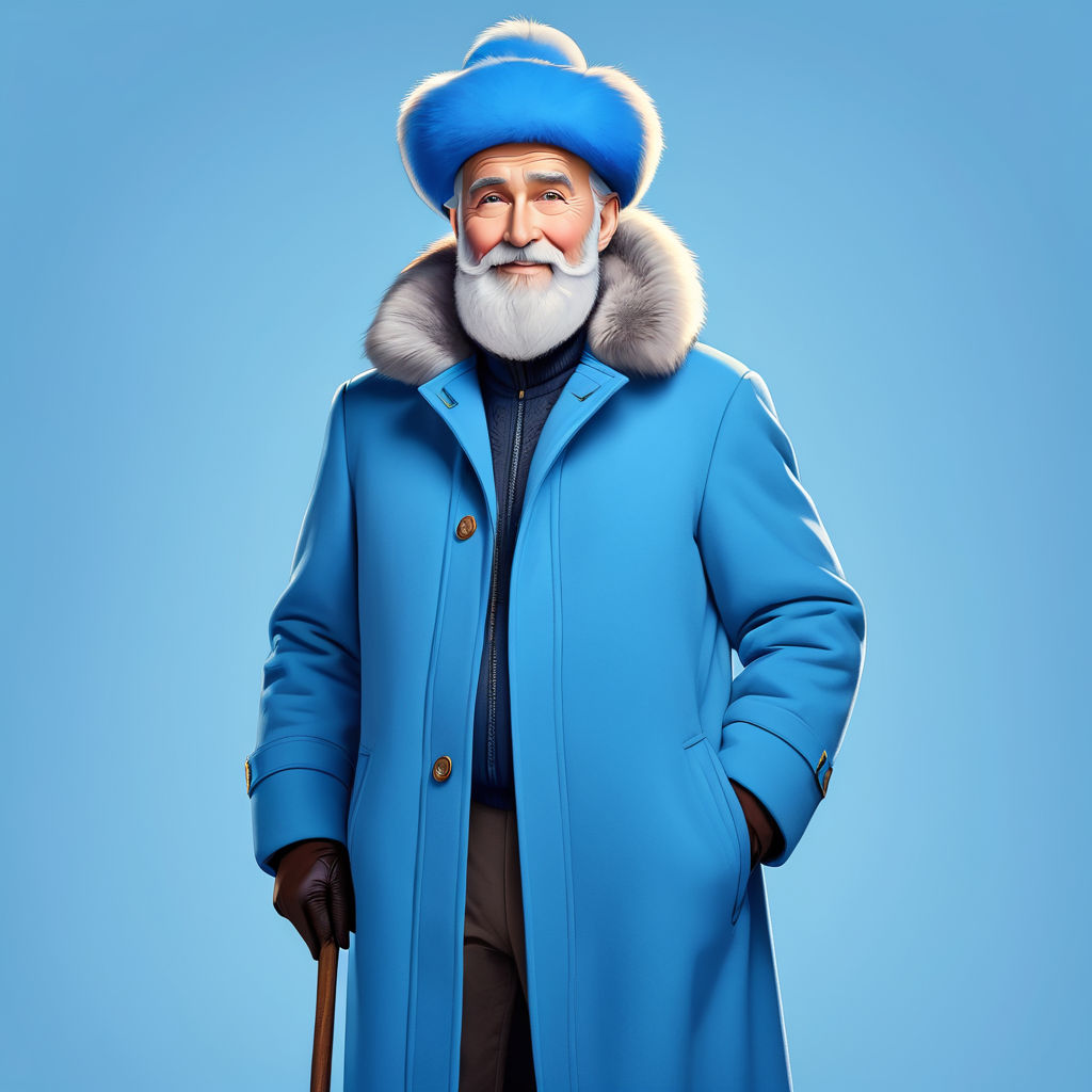 A drawing of a Russian grandfather with a pixar-style beard ... by ...