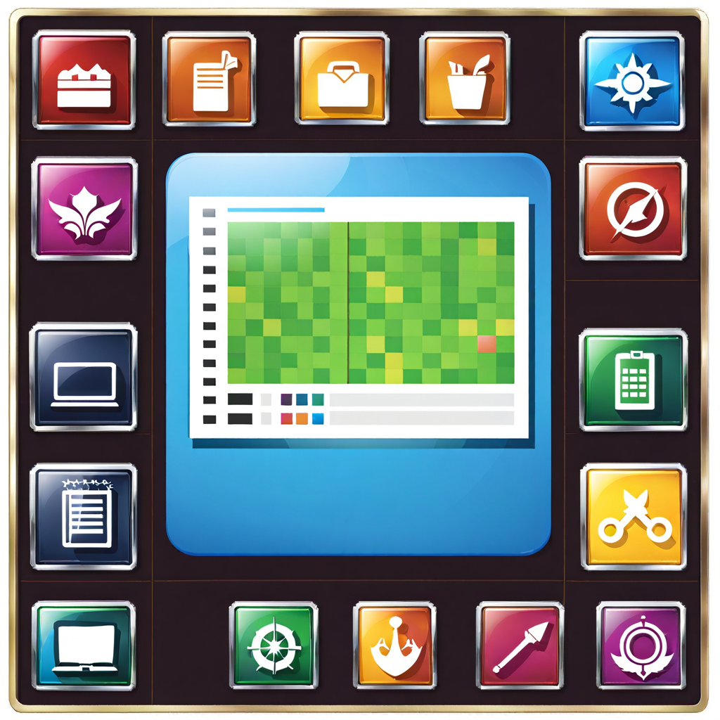 Create a set of 64x64 pixel icons for an MMORPG user interfa... by ...