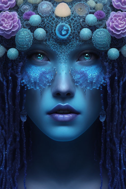 Deep sea rincess beautiful face close-up by Ruslan - Playground