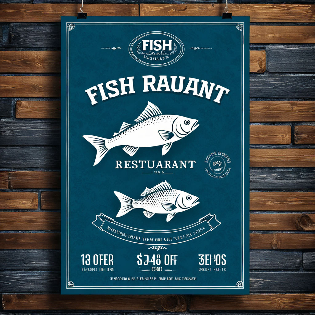 Fish restaurant poster design by Hakan Çelebi - Playground