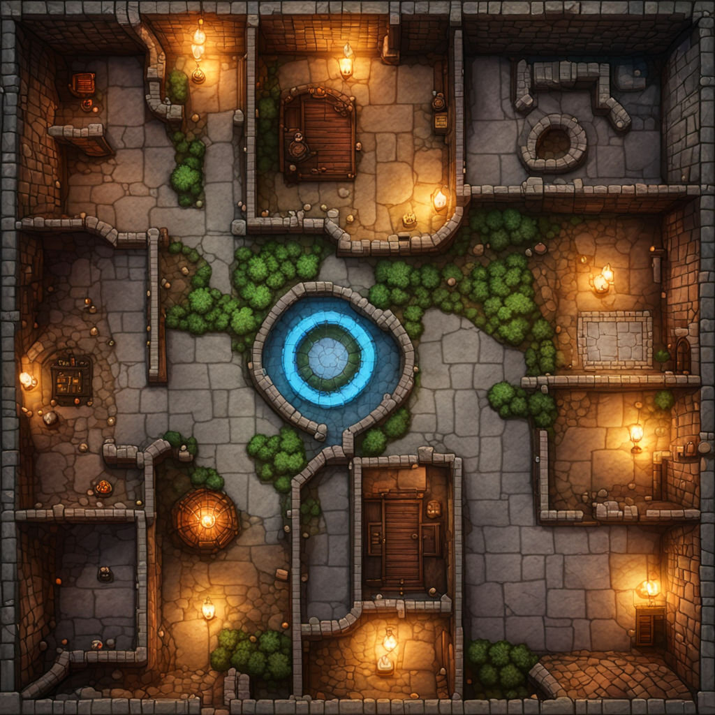 A Dungeons and Dragons tabletop battle map in top view by luiz henrique ...