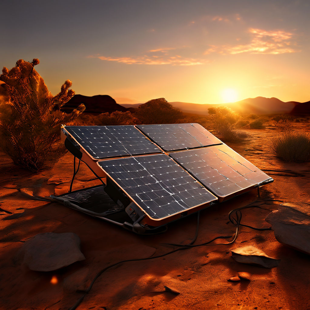 Collapsible solar panel array charging a modern battery pack by ...