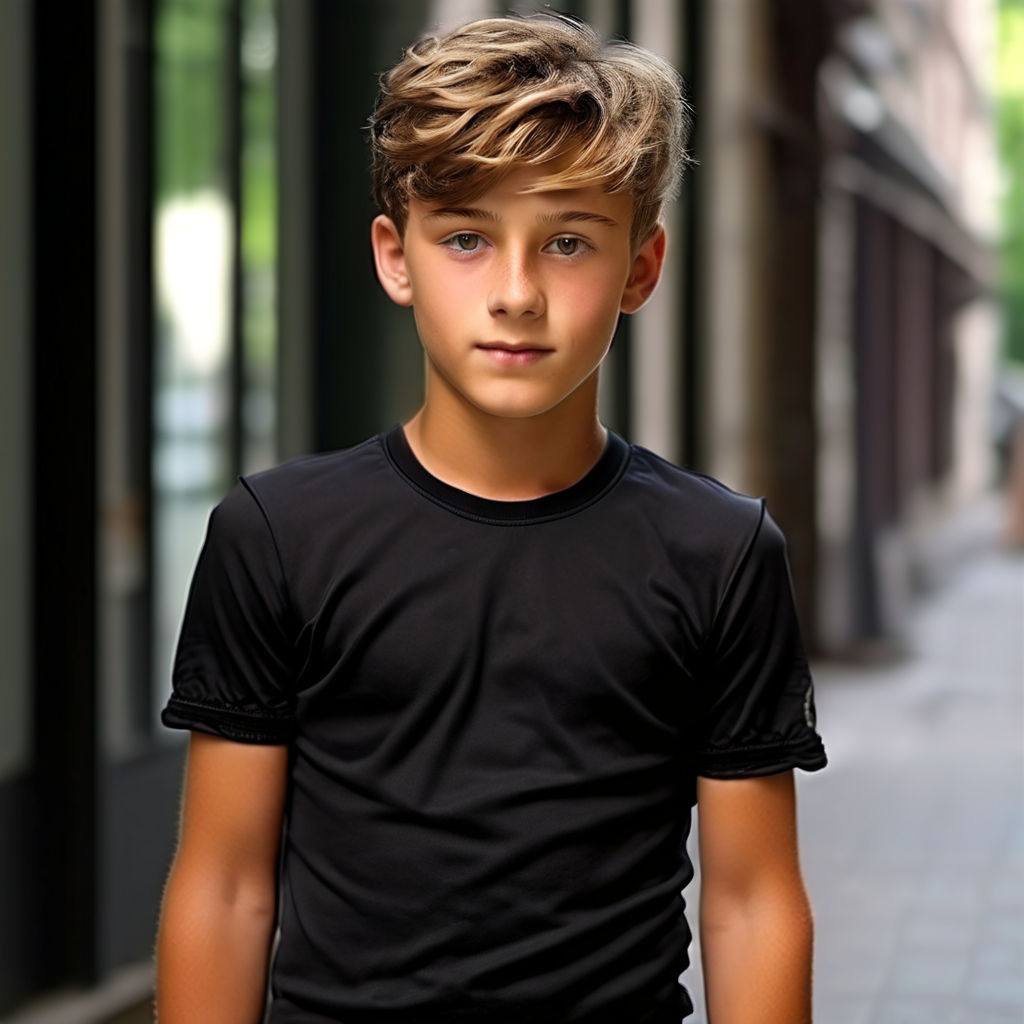 Realistic photo of a handsome 14 year old German boy wearing... by Фаер BloodDragon - Playground
