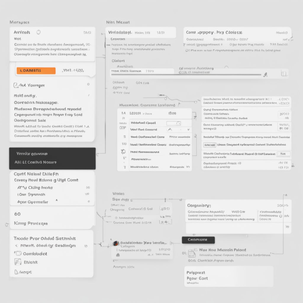 A project page layout featuring headings in bold serif typef... by ...