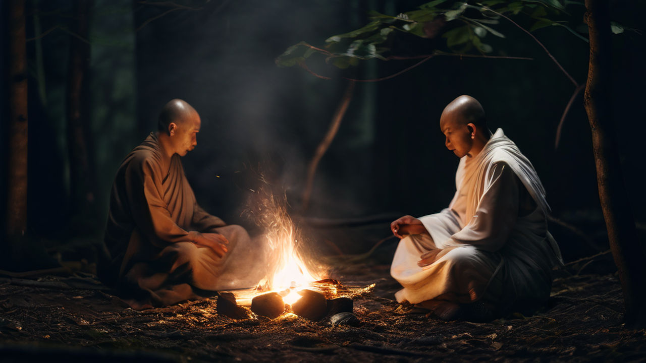 A two buddhist monk by Romeo Taan - Playground