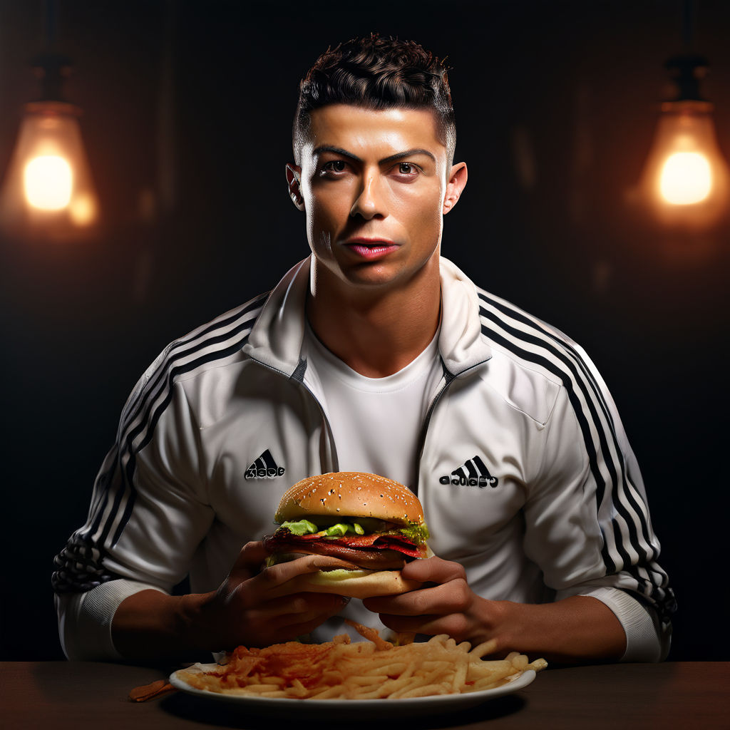 Cristiano Ronaldo eating burger 3d pixar by Mark Anthony - Playground