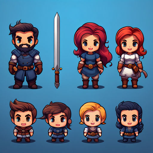 Plain character sprites for a 2D game by Robert Rawson - Playground