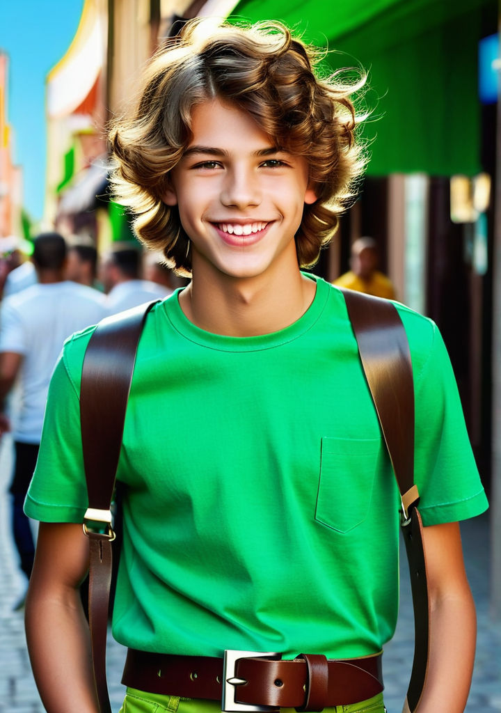 Happy smiling teen boy with full stunning lips by Andreas Hanitzsch ...