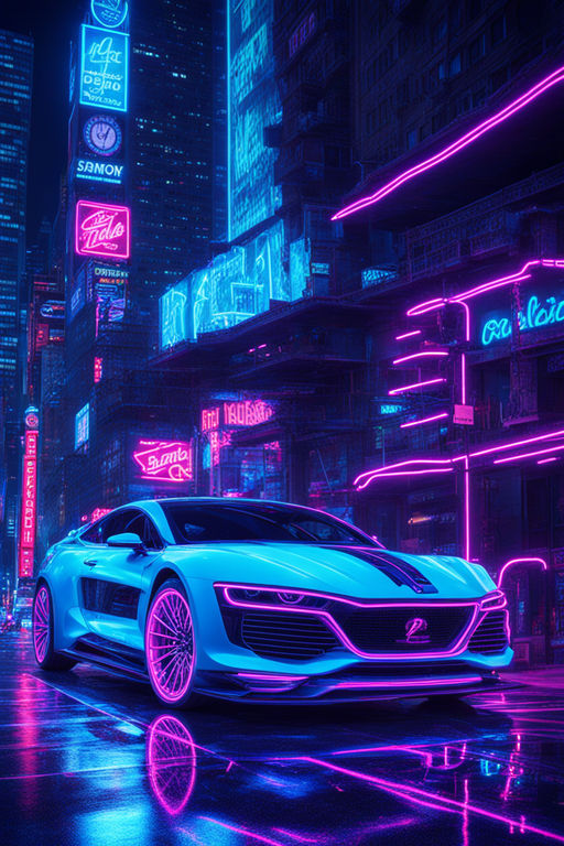 Blue neon car wallpaper 4k by Al Hasan Patuary - Playground