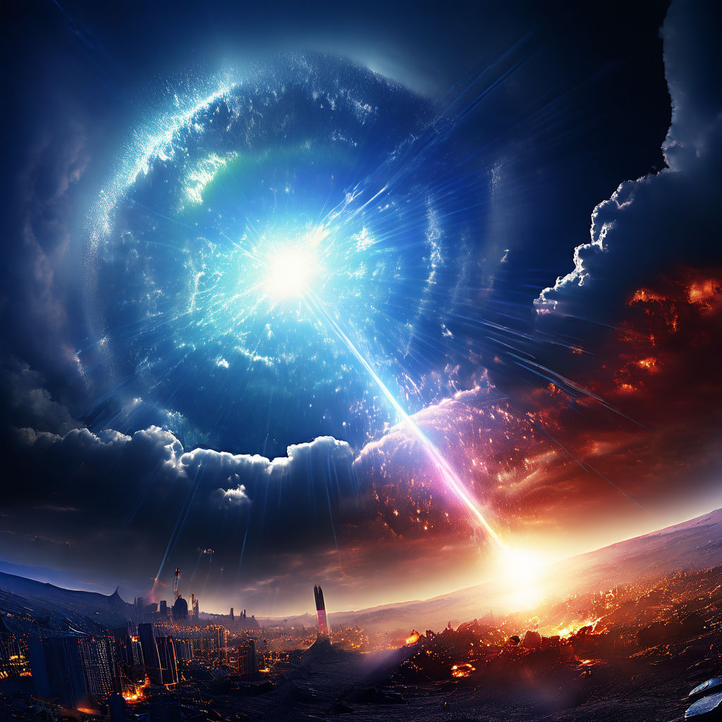 X-ray laser beam falling from the sky and destroying a city by Paulo ...