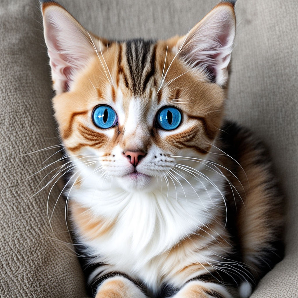 A rainbow kitten with cute eyes by Рукбат Rukbat - Playground