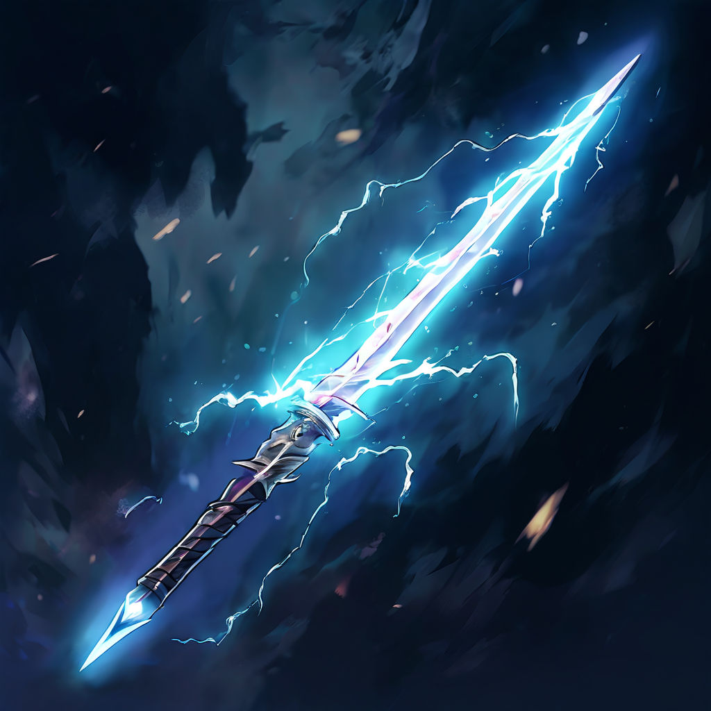 Anime style short spear covered in lightning by The Crow - Playground
