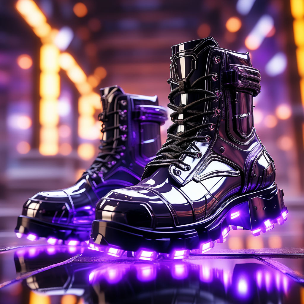 Futuristic gravity boots with shiny black metal springs by Bartley ...