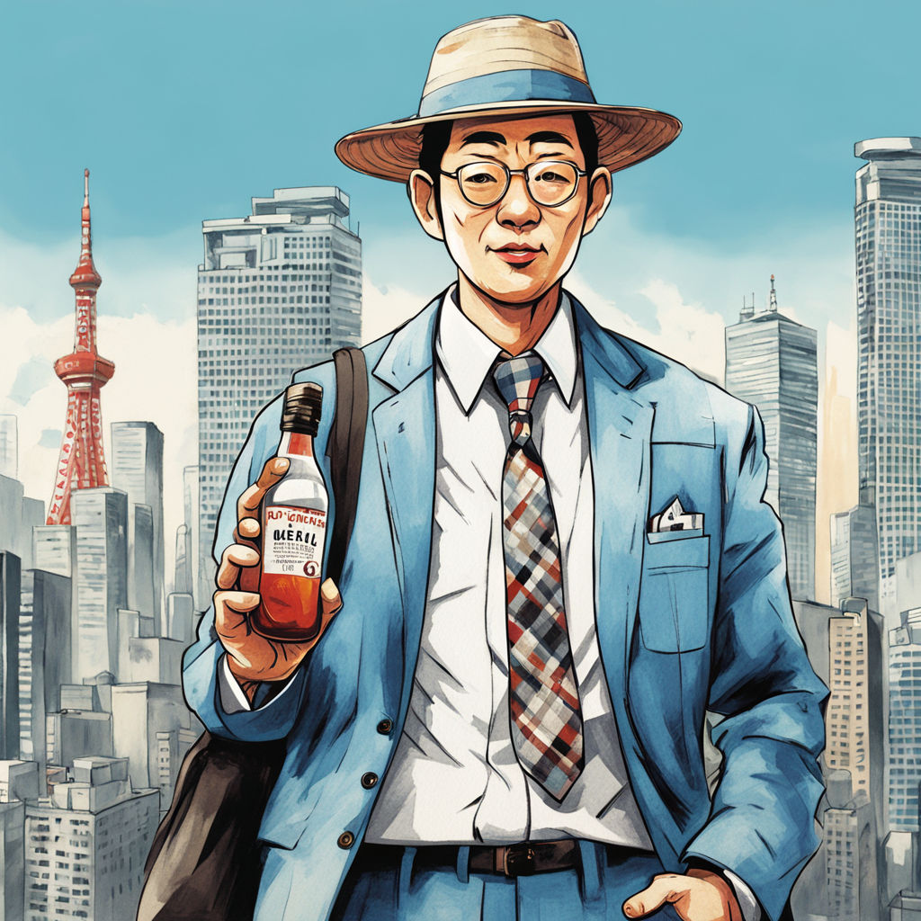 Cartoon-style Japanese businessman by Aditya Wakchoure - Playground
