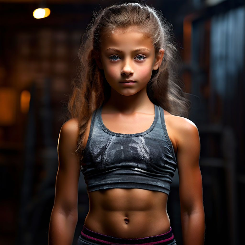 12 years old girl girl muscle pectorals by Asier Esteban - Playground