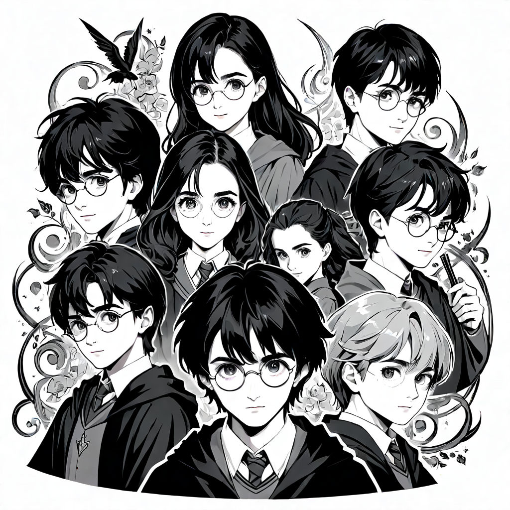 Harry Potter characters in vector line art by Shaun Marsden - Playground
