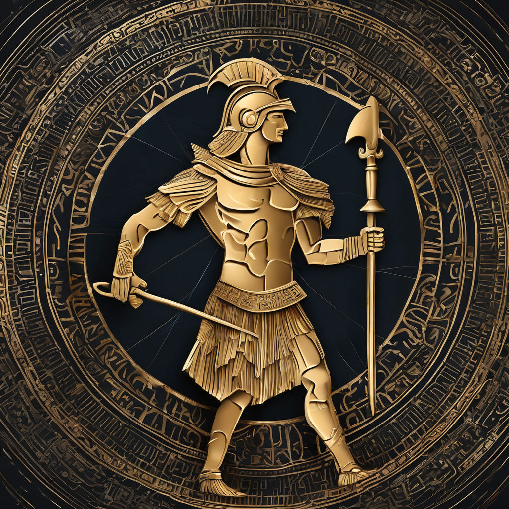 Greek warrior encircled by ancient Greek patterns and motifs by Edel ...