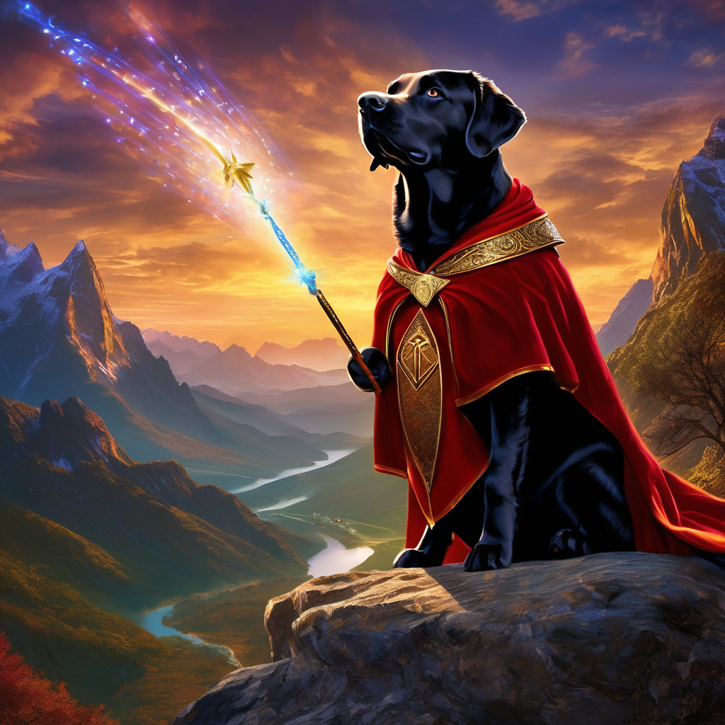 Brown Labrador in wizard attire by Michal Cohen - Playground