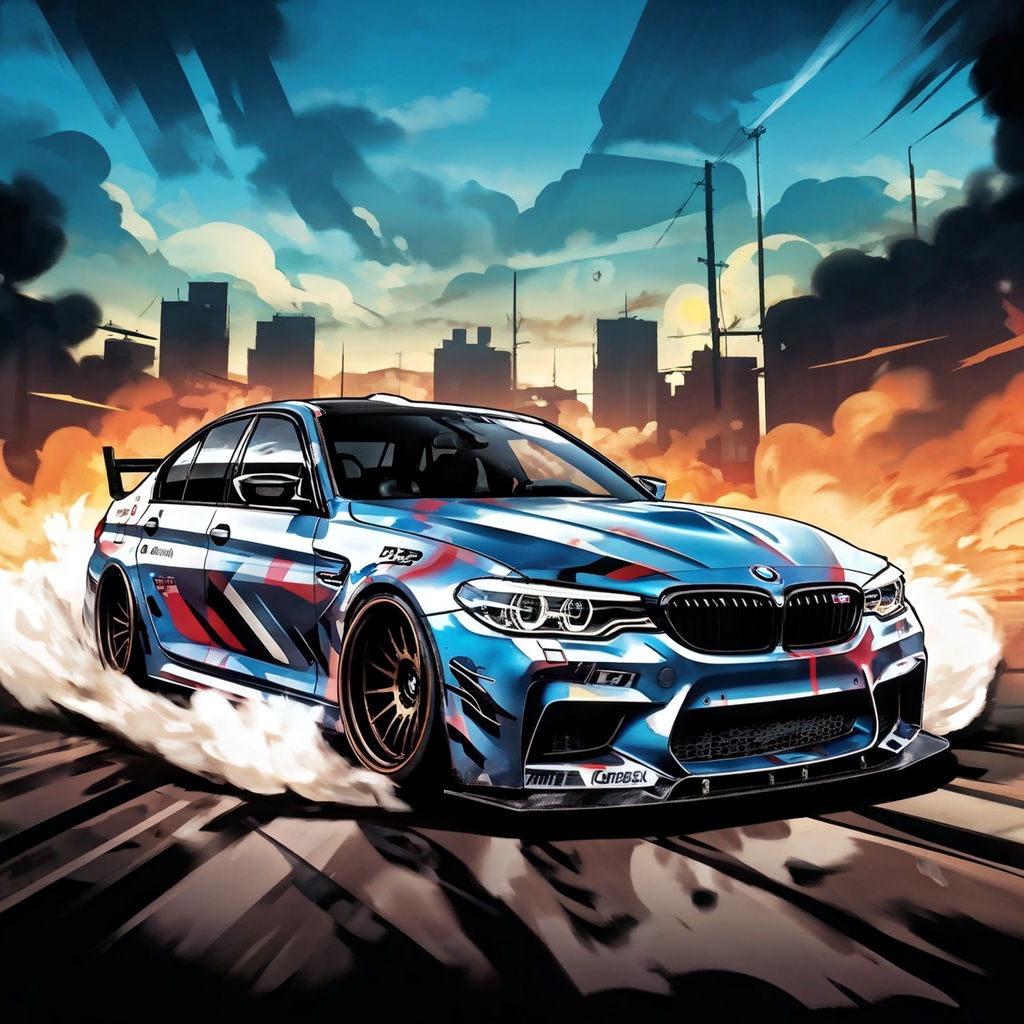 Bmw m5 drift comic style by capsuledd - Playground