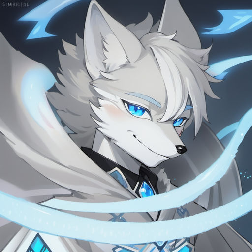 Anthropomorphic white fox by Taner Marquez - Playground