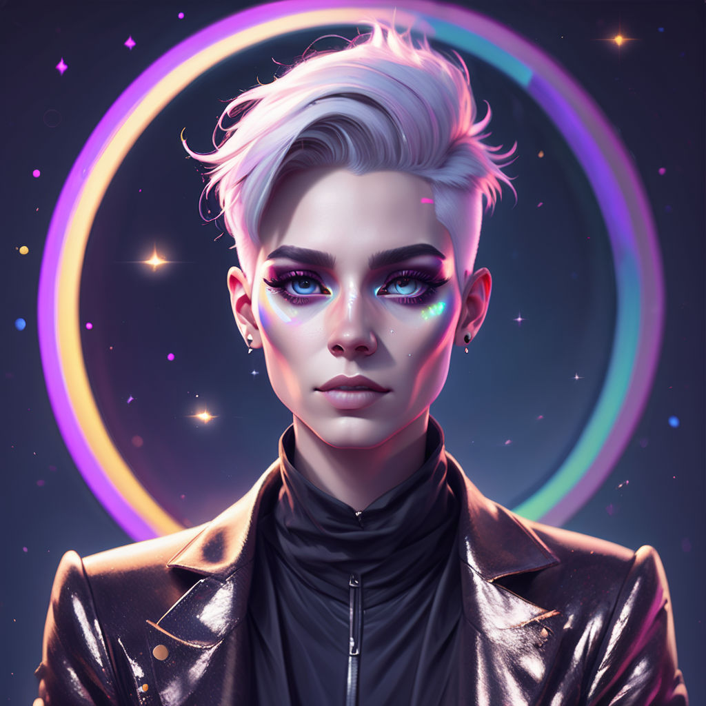 Androgynous avatar of non-binary queer person by Tressa Wellman ...
