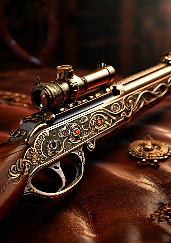 Steampunk-inspired lever-action rifle with steam propulsion ... by ...