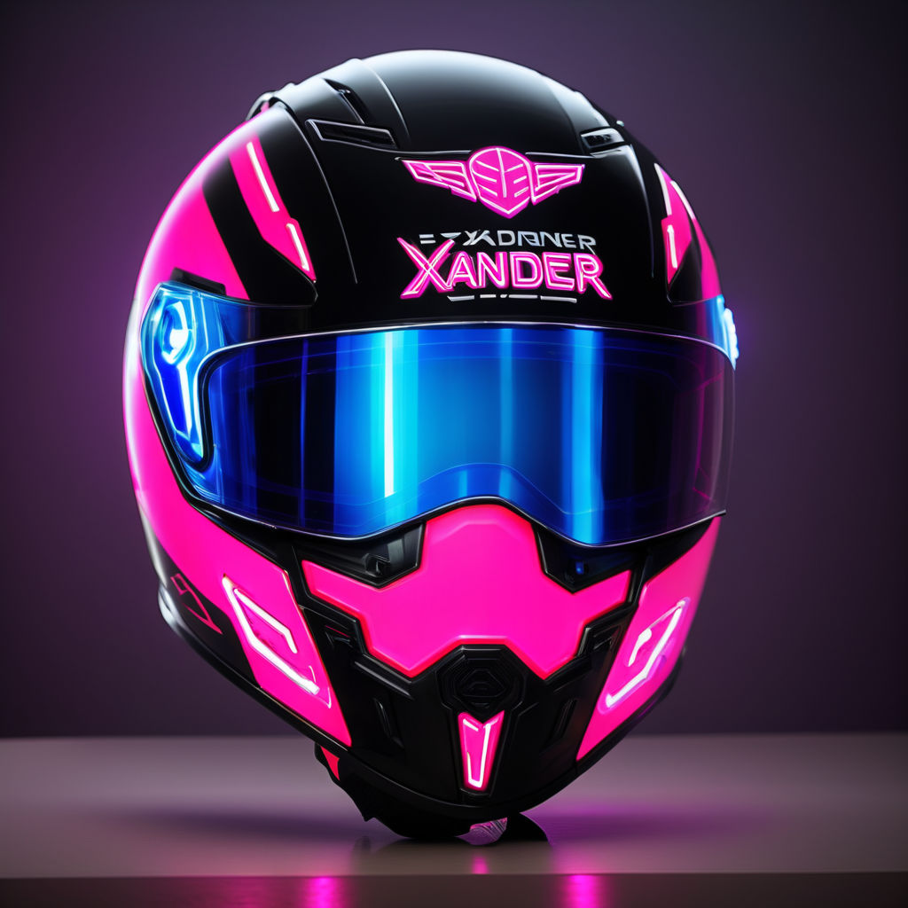 Neon cyber helmet for motorcycle by Xander - Playground