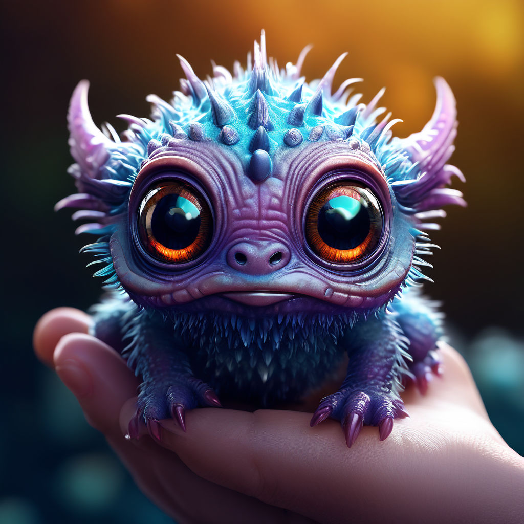 A Tiny Cute Monster In A Hand By Nobody Playground