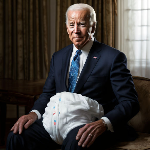 Biden wearing a soiled diaper by Lincoln LaBar - Playground
