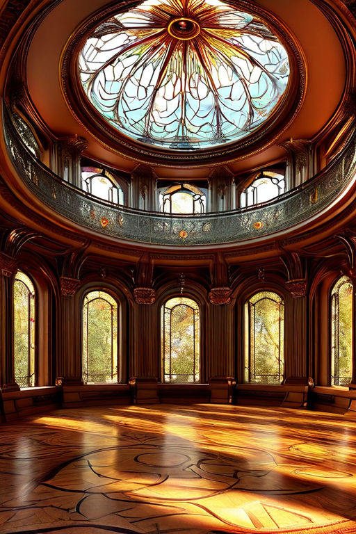 Large and elegant (Philippe Druillet)'s style octagonal hall... by ...