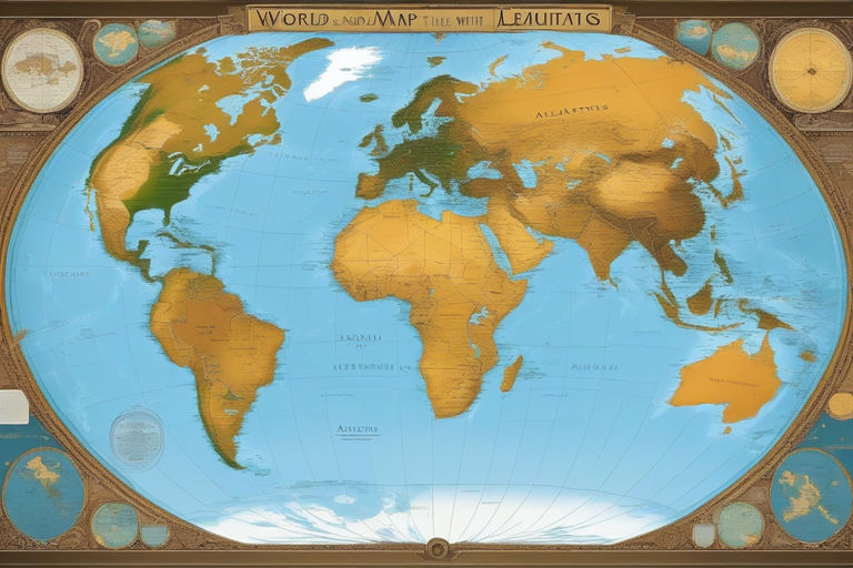 World map visualization with Atlantis and Lemuria areas by Arra Kasta ...