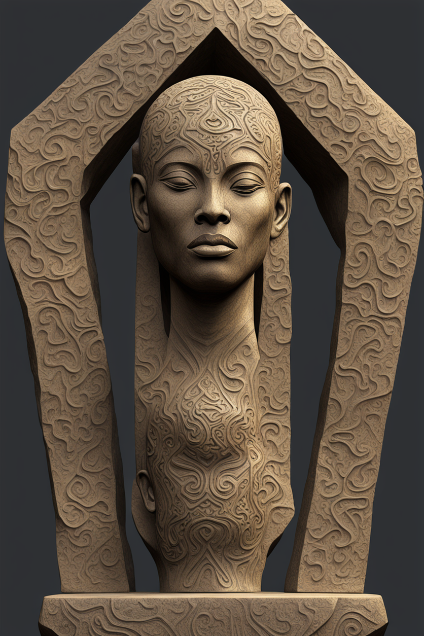 Zimbabwean Shona stone sculpture vector art by Ron Moreland - Playground