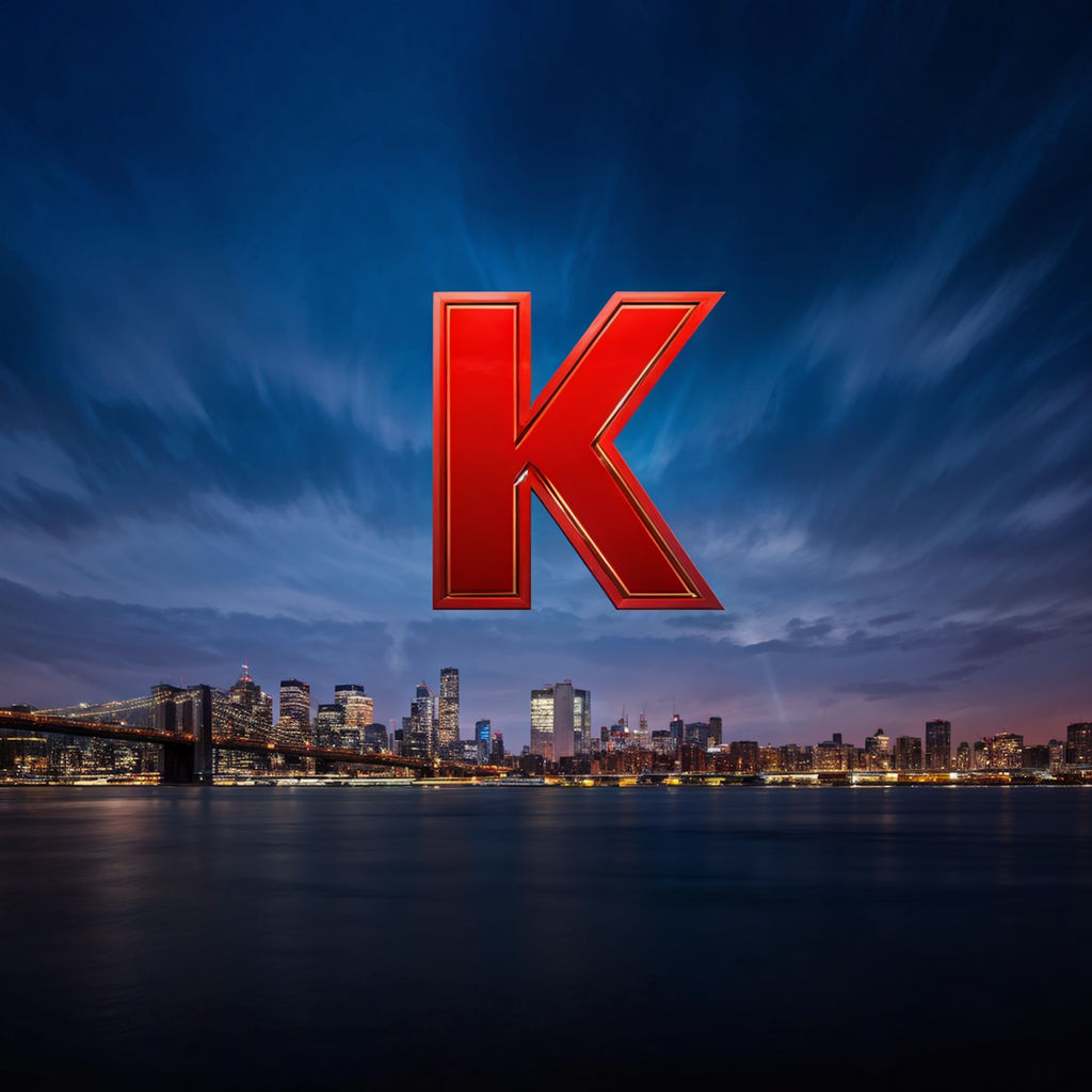 Three interconnected letters "K" styled as superhero emblems... by ...